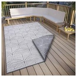 Outdoorteppich Hanse Home "Pangli, Wendeteppich", silber, B:80cm H:5mm L:150cm, Polypropylen (PP), Teppiche, Outdoorteppich, In-& Outdoor, Teppich, Wetterfest, Balkon, Garten, Wohnzimmer, Modern