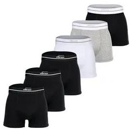 Boxershorts Ellesse "Boxershort AMBRIA Trunks 6P 6er Pack", Herren, Gr. XXL, bunt (schwarz (mono), schwarz, wei&szlig;, grau), Obermaterial: 95% Polyester PES. 5% Elasthan EL., Unterhosen