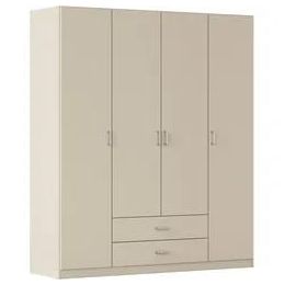 Dreht&uuml;renschrank Rauch "Kleiderschrank Garderobe GAMMA Breiten 91/136/181/226/271/315/360 cm", beige (champagner), griffe alu, B:181cm H:210cm T:54cm, Holzwerkstoff, Schr&auml;nke, Dreht&uuml;renschrank, mit Schubladen, verschiedene Griff-Varianten TOPSELLER MADE IN GERMANY
