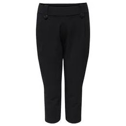 Leggings Only CARMAKOMA "CARSANIA BUTTON CAPRI JRS PNT NOOS", Damen, Gr. M, N-Gr, schwarz, Jersey, Obermaterial: 95% Polyester, 5% Elasthan, unifarben, regular fit lang, Hosen Leggings