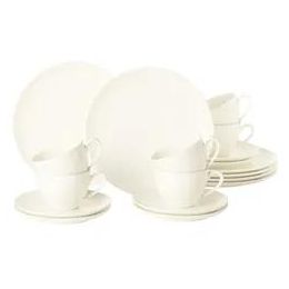 Kaffeeservice Seltmann Weiden "Savona", creme, 18, Porzellan, Geschirr-Sets, Kaffeeservice, 6x Tassen 0,27 l, 6x Untertassen 16 cm & 6x Fr&uuml;hst&uuml;cksteller 22,6 cm