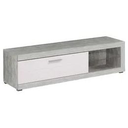 Lowboard Inosign "Remo TV-Kommode", beton, wei&szlig; hochglanz, B:160cm H:45cm T:34cm, FSC-zertifizierter Holzwerkstoff, Sideboards, Lowboard, TV-Kommode mit LED-Beleuchtung, Breite 160 cm