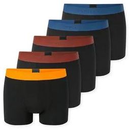 Boxershorts Schiesser "Boxershort 5PACK Shorts - 95/5 Multipacks 5er Pack", Herren, Gr. XXL, bunt (schwarz, rot, orange), Obermaterial: 95% Baumwolle CO. 5% Elasthan EL., Unterhosen