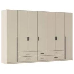 Dreht&uuml;renschrank Rauch "Kleiderschrank Garderobe GAMMA Breiten 91/136/181/226/271/315/360 cm", beige (champagner), griffstangen graumetallic, B:315cm H:210cm T:54cm, Holzwerkstoff, Schr&auml;nke, Dreht&uuml;renschrank, mit Schubladen, verschiedene Griff-Varianten TOPSELLER MADE IN GERMANY