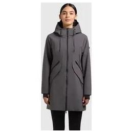 Sommerjacke Khujo "EIZA", Damen, Gr. XL, slate grau, 100% Polyester, leicht gl&auml;nzend, regular fit h&uuml;ftlang, eingesetzt angesetztes B&uuml;ndchen mit Daumenl&ouml;chern, Jacken