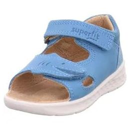 Sandale Superfit "LAGOON WMS: mittel", M&auml;dchen, Gr. 25, hellblau, Nubukleder, Textil, Veloursleder, unifarben, Schuhe Sandale, Klettschuh, in WMS: Weite M IV mittel, Gr&ouml;&szlig;enschablone zum Download