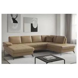 Sit & More Wohnlandschaft SIT & MORE "Morris Jubi, Breite 300 cm", cappuccino, Sofas, B/H/T: 300cm x 83cm x 202cm, NaturLEDER, Ottomane rechts, Mit Armteilverstellung,mit Armteilverstellung, Wohnlandschaft, mit Armteilfunktion, optional mit Bettfunktion, B:300cm H:83cm T:202cm