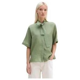 Marc O'Polo Kurzarmbluse MARC O'POLO "aus Viskose-Mix", Damen, Gr. 46, fresh sage, Obermaterial: 83% Viskose, 17% Polyamid, unifarben, regular fit normal, Umschlagbund, Blusen
