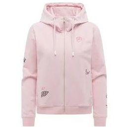 Sweatjacke Ragwear "Parya Embro", Damen, Gr. M (38), hellrosa, Material: 95% Baumwolle, 5% Elasthan, gerade h&uuml;ftlang, Rundhals, &Auml;rmel ohne &Auml;rmelschlitz Rippstrickb&uuml;ndchen, Sweatjacken Sweatjacke, Damen Zipper mit Stickereien