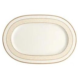 Villeroy & Boch Servierplatte VILLEROY & BOCH "Servierplatte Ivoire 35 x 24 cm wei&szlig;-gold", bunt (wei&szlig;, gold), L:35cm, Porzellan, Servierplatten, Servierplatte