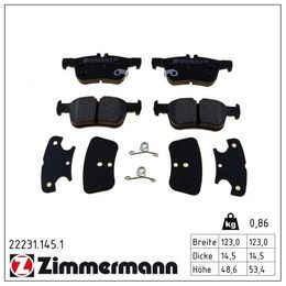 Zimmermann Bremsbelagsatz, Scheibenbremse 22231.145.1 hinten rechts links Foto entspricht Lieferumfang f&uuml;r FORD 2209329 KTJX61-2M007-AEC 2379248