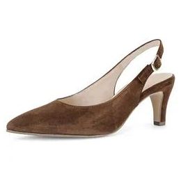 Slingpumps Gabor "Slingpumps", Damen, Gr. 41, braun, Schuhe Slingpumps