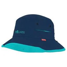 Sonnenhut Trollkids "KIDS TROLLFJORD HAT", Jungen, Gr. 2/5 (48/52), blau (mystic blau, lake blau), Obermaterial: 100% Polyamid, H&uuml;te, f&uuml;r Kinder und Jugendliche, sportlicher Stil, f&uuml;r den aktiven Alltag