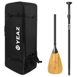 SUP-Paddel YEAZ "Rucksack & Carbon-Bambus Paddel KIT BAMBOO", schwarz, Paddel