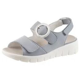 Waldl&auml;ufer Sandale WALDL&Auml;UFER "K-ADEA", Damen, Gr. 5 (38), hellblau, Nubukleder, unifarben, Schuhe Sandale, Sommerschuh, Keilsandalette mit Klettverschl&uuml;ssen, K-Weite