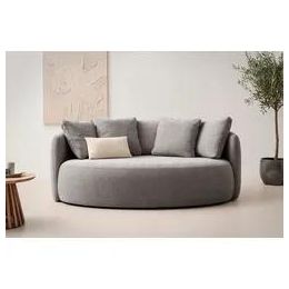 2,5-Sitzer OTTO HOME "Kaarl, rundes Loungesofa, Sofa mit Kissen, perfekt gepolstert", grau, B:200cm H:90cm T:123cm, Sofas, Webstoff, in f&uuml;nf Farben, zeitloses Design, inkl. 5 R&uuml;ckenkissen