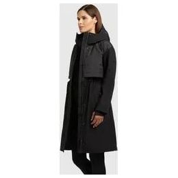 Kurzmantel Khujo "ELSA", Damen, Gr. L, schwarz, 100% Polyester, regular fit knielang, eingesetzt elastischer Bund mit Daumenl&ouml;chern, M&auml;ntel Kurzmantel