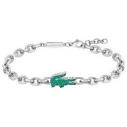 Armband Lacoste "ARTHOR", edelstahlfarben, gr&uuml;n, gr&uuml;n, Armb&auml;nder, Damen, 20cm, Edelstahl, Armband, mit Glasstein - Emaille