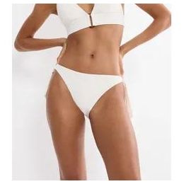 Bikini-Hose Triumph "Summer Dune Tai", Damen, Gr. 46, N-Gr, wei&szlig; (beige), Microfaser, Obermaterial: 83% Polyamid, 17% Elasthan, Badehosen Bikini-Hose, mit Wellenstruktur