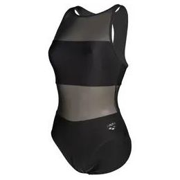 Badeanzug arena "arena Feel Damen Mesh Panels Vent Back Badeanzug", Damen, Gr. 46, N-Gr, schwarz, Obermaterial: 74% Polyamid, 26% Elasthan, Badeanz&uuml;ge Badeanzug, Mit transparenten Eins&auml;tzen