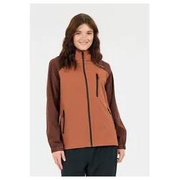 Outdoorjacke WEATHER REPORT "CAMELIA W-PRO15000", Damen, Gr. 38, braun, 94% Polyester, 6% Elasthan, bedruckt, mehrfarbig, normal, ohne Ausschnitt, Jacken Outdoorjacke, mit wasserdichter Beschichtung