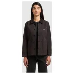 Fieldjacket Khujo "SUZY", Damen, Gr. L, schwarz, Twill, 100% Baumwolle, unifarben, regular fit h&uuml;ftlang, eingesetzt mit Druckkn&ouml;pfen, Jacken