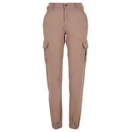 Cargohose Urban Classics "Urban Classics Damen Ladies High Waist Cargo Pants", Damen, Gr. 26, Normalgr&ouml;&szlig;en, duskrose, 98% Baumwolle, 2% Elasthan, unifarben, normal, Hosen Cargohose