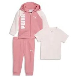 Jogginganzug Puma "Minicats Dreiteiliges Set Kinder", Jungen, Gr. 74, wild pink, Rippe: 20% Polyester, 80% Baumwolle, Sportanz&uuml;ge Jogginganzug