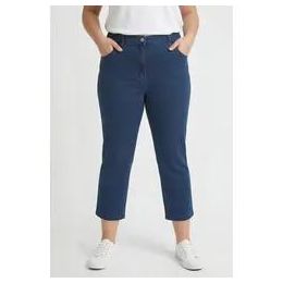 7/8-Hose KjBRAND "Betty", Damen, Gr. 50K25, K-Gr, blau (denim stoned), Denim/Jeans, Obermaterial: 71% Baumwolle, 25% Polyester, 4% Elasthan, regular fit 7/8-L&auml;nge, Hosen 7/8-Hose, in gro&szlig;en Gr&ouml;&szlig;en
