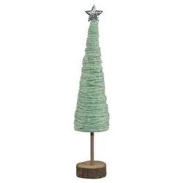 Dekobaum CREATIV HOME "Tannenbaum", eisgr&uuml;n, H:46cm &Oslash;:10cm, Wolle, Dekofiguren, aus Wolle mit Holzfu&szlig;