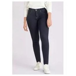 Skinny-fit-Jeans MAC "Dream Skinny", Damen, Gr. 32, L&auml;nge 32, blau (blau rinsed), Jeans, Obermaterial: 65% Baumwolle, 31% Polyester, 4% Elasthan, sehr figurbetont lang, Jeans, in hochelastische Qualit&auml;t f&uuml;r den perfekten Sitz
