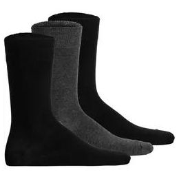 Kurzsocken Hudson "Socken EASY3 3-PACK 3er Pack", Herren, Gr. 39-42, schwarz (schwarz, grau), Obermaterial: 80% Baumwolle CO. 17% Polyamid PA. 3% Elasthan EL., Socken