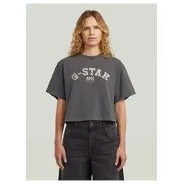 G-Star Raw T-Shirt G-STAR "Washed Boxy T-Shirt", Damen, Gr. S, dk schwarz gd, Obermaterial: 100% Baumwolle, Shirts T-Shirt