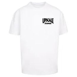 T-Shirt "Upscale by Mister Tee Unisex Upscale Studios Oversize Tee", Damen, Gr. XL, wei&szlig;, 100% Baumwolle, UPSCALE BY MISTER TEE, unifarben, oversize, Rundhals, Shirts T-Shirt