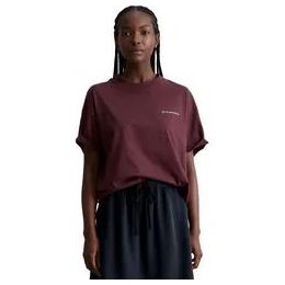 Marc O'Polo T-Shirt MARC O'POLO DENIM "mit R&uuml;ckenprint", Damen, Gr. XL, merlot rot, Obermaterial: 100% Baumwolle, unifarben, Basic, relaxed fit, Rundhals, normaler Saum, Shirts T-Shirt