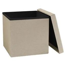 Sitztruhe Vcm "Stoff Sitztruhe Sitzbank Truhe Box Hocker Boxas", beige (creme), B:38cm T:38cm, Obermaterial: 100% Textilmaterial TEXMAT., Sitzb&auml;nke