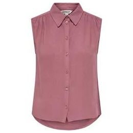 Blusentop Only "ONLSIESTA S/L LINEN BL SHIRT PNT NOOS", Damen, Gr. L, rose braun, Web, Obermaterial: 80% Viskose, 20% Leinen, unifarben, regular fit normal, Blusen Blusentop, mit Leinen