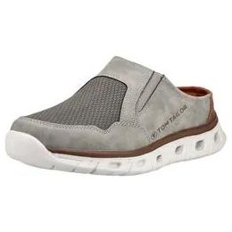 Pantolette Tom Tailor "Tom Tailor Pantoletten Lederimitat/Textil", Herren, Gr. 45, grau, Lederimitat, Textil, Schuhe Pantolette