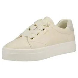 Plateausneaker Gant "Gant Sneaker Leder", Herren, Gr. 40, cream, Leder, Schuhe Plateausneaker
