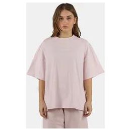 T-Shirt Pegador "Bracy Heavy Oversized Tee", Damen, Gr. M, washed powder pink wei&szlig;, Jersey, Obermaterial: 100% Baumwolle, unifarben, oversize normal, Rundhals, gerader Abschluss, Shirts T-Shirt, Baumwolle, oversize