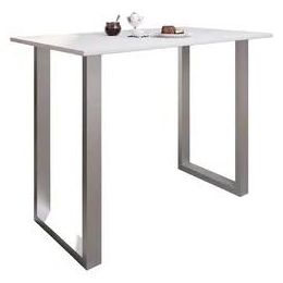 Bartisch Vcm "Holz Bartisch Stehtisch Tisch Tresen Xona 140x80", wei&szlig; (silber, wei&szlig;), B:140cm T:80cm, Tische, Bartisch
