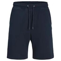Jack & Jones PlusSize Sweatshorts "JPSTGORDON BRADLEY SWEAT SHORTS MI PLS", Herren, Gr. 42 (4XL), N-Gr, navy blazer, angeraute Sweatware, Obermaterial: 65% Polyester, 35% Baumwolle, JACK & JONES PLUSSIZE, unifarben, regular fit ca. Mitte Oberschenkel, Hosen Sweatshorts, mit Kordelzug
