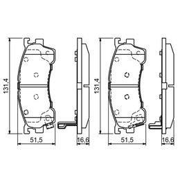 Bosch Bremsbelagsatz, Scheibenbremse 0 986 424 694 vorne rechts links f&uuml;r MITSUBISHI MAZDA FORD CBY13328ZA CBY13328ZB CBY13328ZC