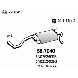 Asso Endschalld&auml;mpfer 587040 f&uuml;r VW