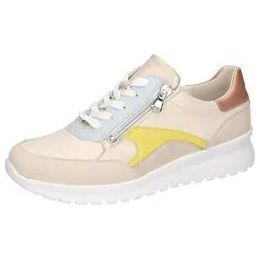 Waldl&auml;ufer Sneaker WALDL&Auml;UFER "K-SUNNY", Damen, Gr. 4,5 (37,5), creme, pastellfarben, Nappaleder, Nubukleder, Veloursleder, mehrfarbig, Schuhe Sneaker, Bequemschuh, Halbschuh mit seitlichem Rei&szlig;verschluss, K-Weite