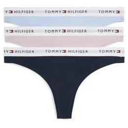 String, Damen, Gr. XS (34), 3 Stk., navy, breezy orchid, sweet blau, Jersey, Obermaterial: 95% Baumwolle, 5% Elasthan, Tommy Hilfiger UNDERWEAR, k&ouml;rpernah, Unterhosen String, mit Logoschriftzug