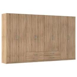 Dreht&uuml;renschrank Rauch "Kleiderschrank Garderobe GAMMA Breiten 91/136/181/226/271/315/360 cm", eiche sonoma, griffe chrom, B:360cm H:210cm T:54cm, Holzwerkstoff, Schr&auml;nke, Dreht&uuml;renschrank, mit Schubladen, verschiedene Griff-Varianten TOPSELLER MADE IN GERMANY