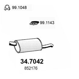 Asso Endschalld&auml;mpfer 34.7042 f&uuml;r VAUXHALL OPEL 852176 90122204 852223