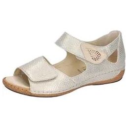 Waldl&auml;ufer Sandale WALDL&Auml;UFER "Heliett", Damen, Gr. 9 (43), goldfarben, beige, Textil, Veloursleder, metallic, Schuhe Sandale, Sommerschuh, Sandalette, Keilabsatz, mit Orthotritt, H-Weite