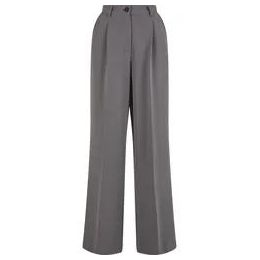 Stoffhose Urban Classics "Urban Classics Ladies Wide Leg Trousers", Damen, Gr. 31, Normalgr&ouml;&szlig;en, cloudgrau, 94% Polyester, 6% Elasthan, unifarben, relaxed fit, Hosen Stoffhose